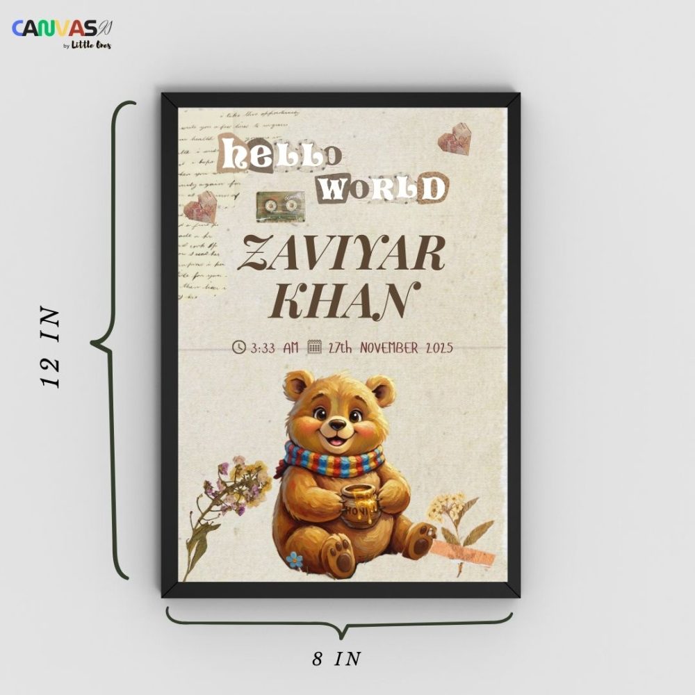 Baby Announcement Frame-Bear Theme - Little Ones
